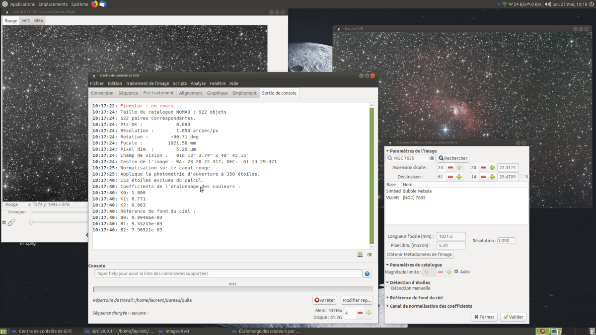 Liste des fonctionnalités de Siril